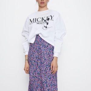 Zara | Tops | Zara Trf White Mickey Mouse Disney Sweatshirt | Poshmark